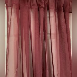 Vintage | Accents | Sheet Window Cover One Panel Burgundy Red Sheer ...